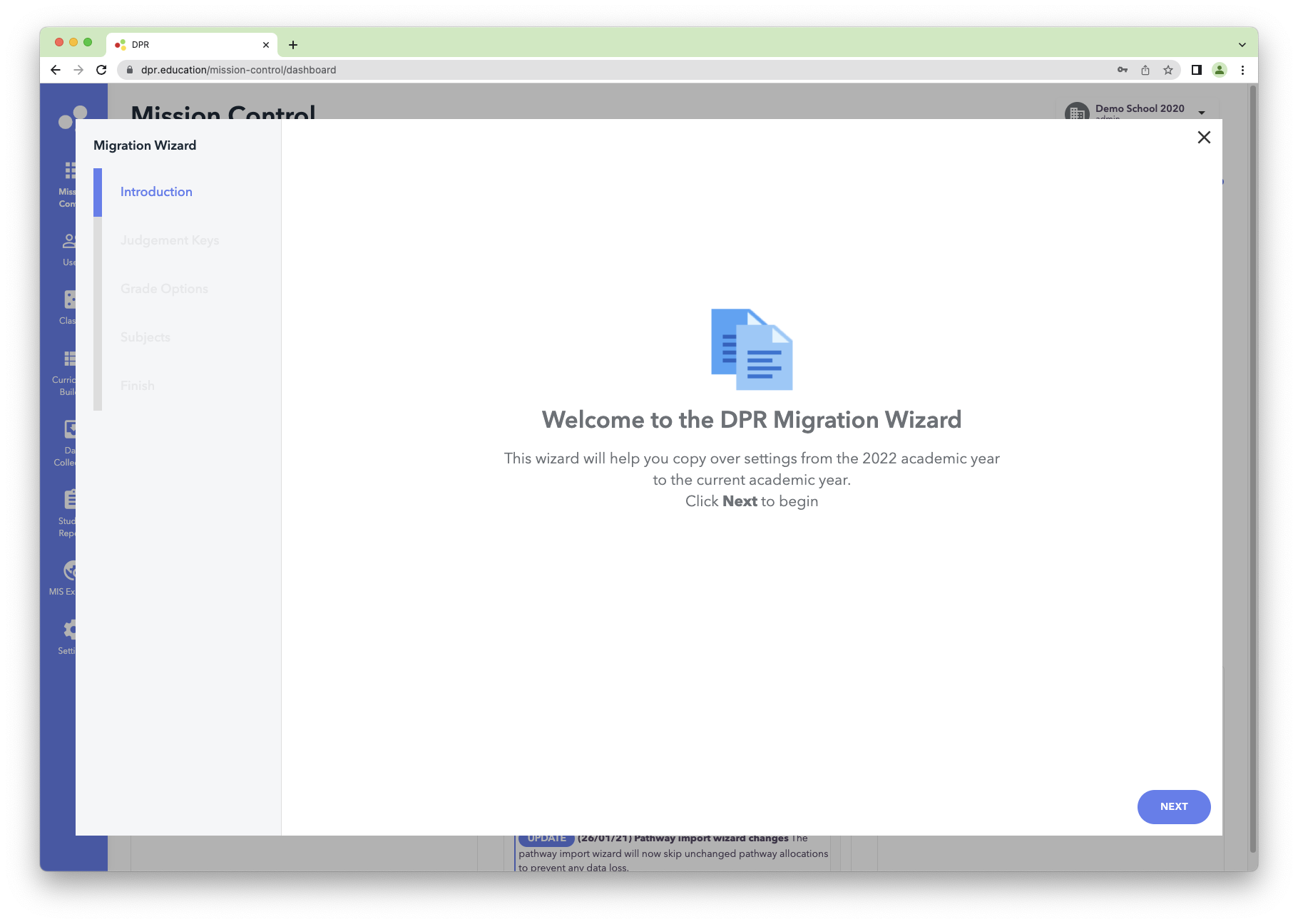 How do I access the DPR Migration wizard early? – Axle Education